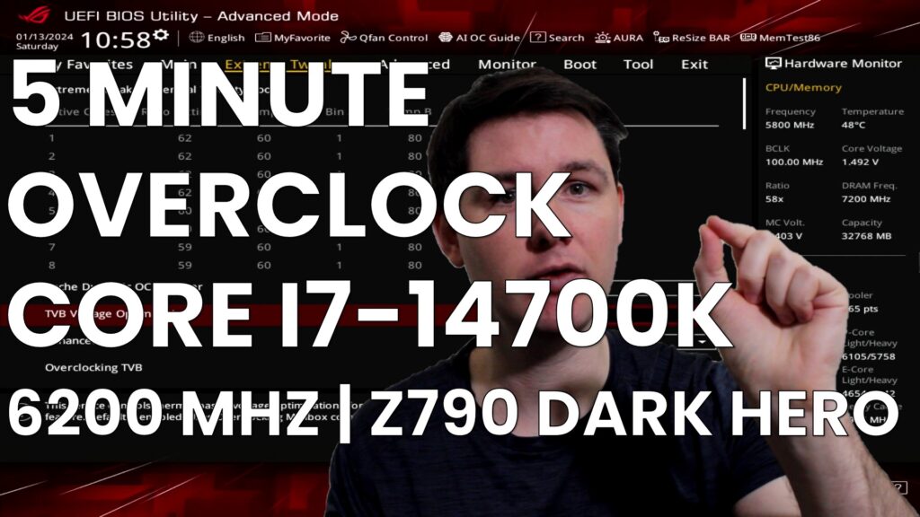 5 Minute Overclock: Core i7-14700K to 6200 MHz - 5 Minute Overclock
